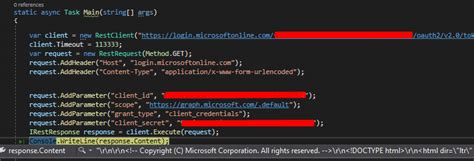 C Loginmicrosoftonline And Restsharp Stack Overflow