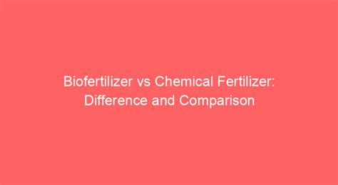 Biofertilizer Vs Chemical Fertilizer Difference And Comparison