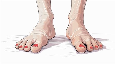 A Cartoon Of A Womans Bare Feet With Red Nail Polish On The Toes Premium AI Generated Vector