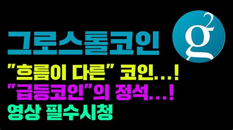 그로스톨코인 긴급 정확도 100 차트분석 하락장 흐름이 다른 코인 코인시황 Youtube