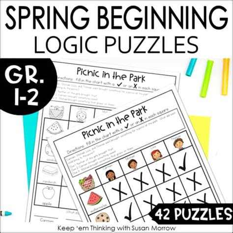 Spring Logic Puzzles Critical Thinking Activities Gr 1 And 2 Early Finishers