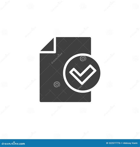 Document With A Checkmark Vector Icon Stock Vector Illustration Of