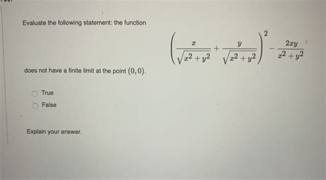 Solved Evaluate The Following Statement The Function Chegg