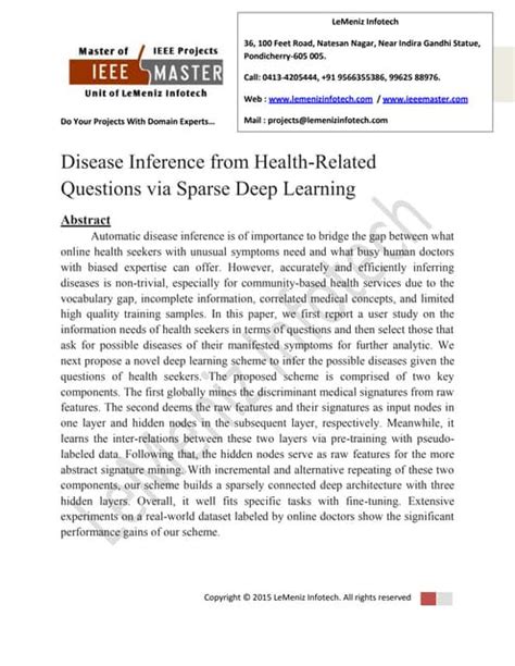 Disease Inference From Health Related Questions Via Sparse Deep