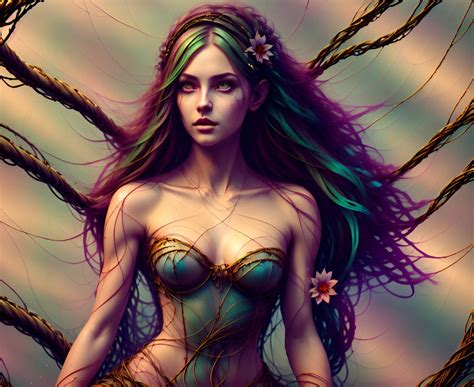 default beautiful forest goddess half covered in v by shamadin on