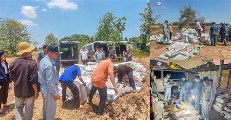 សាច់ក្របីបង្កកប្រមាណ ៣ ៥តោន ត្រូវបានមន្រ្តីជំនាញត្រួតពិនិត្យឃើញ និងដុតកម្ទេចចោល Khmerload