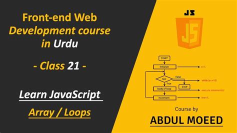 Free Frontend Web Development Course In Urdu Class 21 Learn Javascript Array Loops Youtube