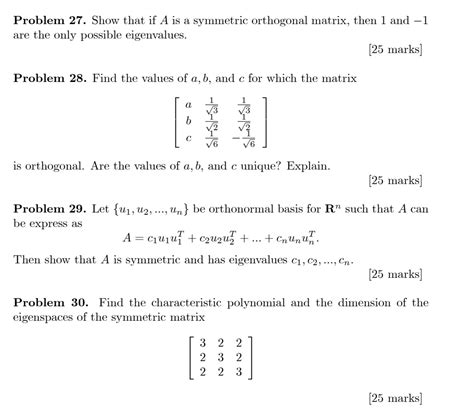 Solved Problem 27 Show That If A Is A Symmetric Orthogonal
