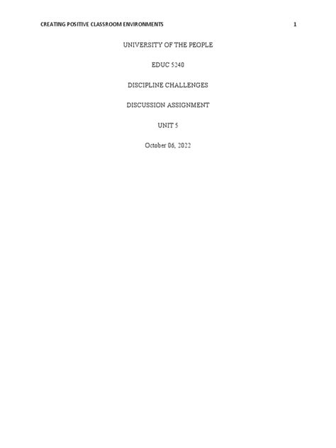 Unit 5 Discussion Assignment Pdf Bullying Psychology