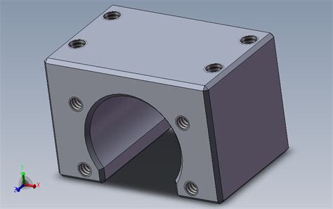 Pam Mc1004螺母座马达固定座 电机座 适配法兰40伺服电机 直径10滚珠丝杆 传动座 Solidworks 2014 模型图纸下载 懒石网