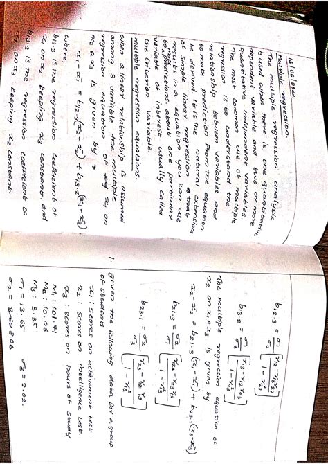 multiple regression ug second semester lecture notes statistics