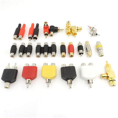Pcs RCA Male Female To Rca Rca Male Female RCA Connector Splitter Adapter AV Video Audio T
