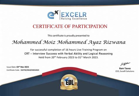 Mohammed Moiz On Linkedin Successfully Complete 16 Hours Of Live Crt