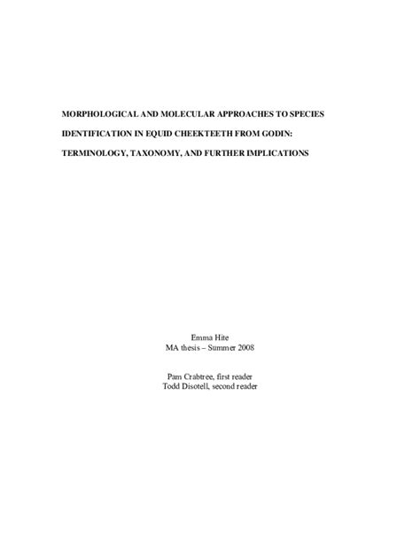 Fillable Online Tspace Library Utoronto Morphological And Molecular