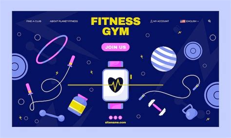 손으로 그린 체육관 템플릿 디자인 무료 벡터