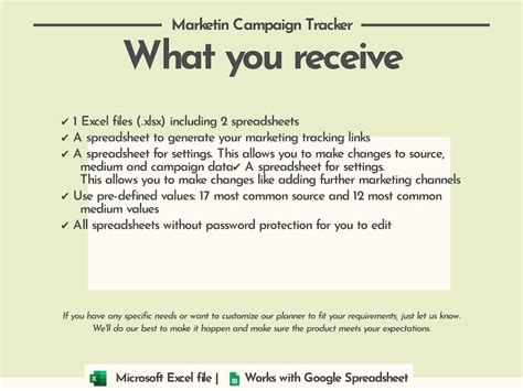 Marketing Campaign Tracker UTM Tracking Generator Marketing Tracking Template Digital Campaign