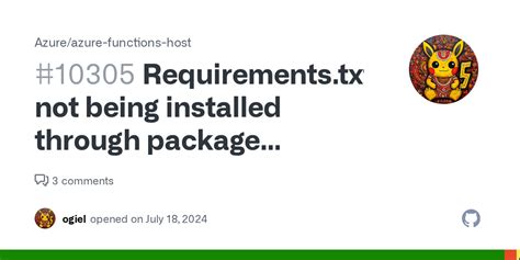 Requirementstxt Not Being Installed Through Package Deployment Url · Issue 10305 · Azureazure