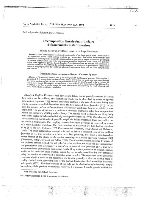 Pdf Linearnonlinear Decomposition Of Unsteady Flow