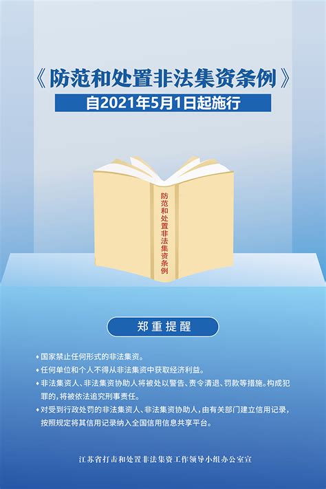 《防范和处置非法集资条例》宣传海报法润江苏