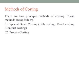 Chapter Costing Methods PPTX Business Accounting Finance Business