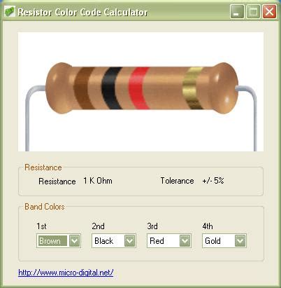 Resistor Color Code Calculator Micro Digital
