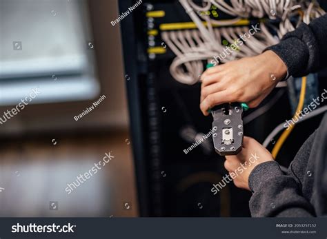 Managing Gigabit Ethernet Connection Procedure Crimping Stock Photo Shutterstock