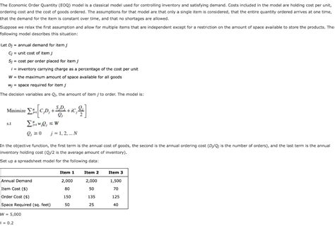 [solved] The Economic Order Quantity Eoq Model Is A Cla