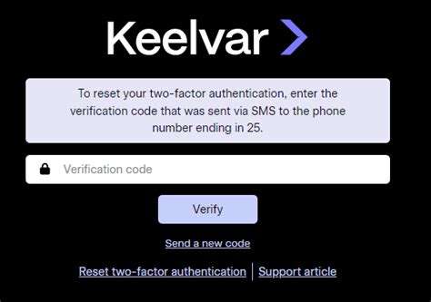 Resetting Your Two Factor Authentication 2famfa Resets Keelvar