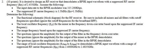 Solved Points It Is Desired To Design An RF Chegg