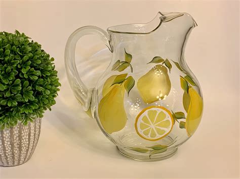 Lemonade Glass Pitcher Set Summer Wedding T Step Mom Etsy