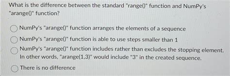 Solved What Is The Difference Between The Standard Range