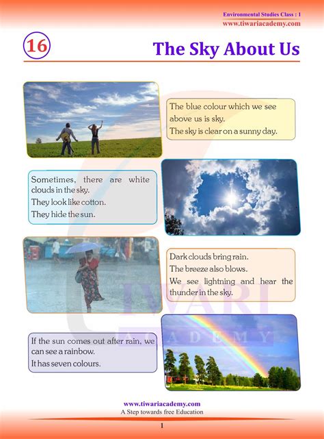 Ncert Solutions For Class 1 Evs Chapter 16 The Sky