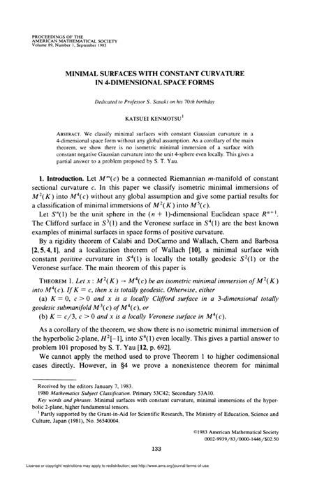 Pdf Minimal Surfaces With Constant Curvature In 4 Dimensional Space Forms