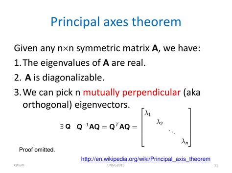 Ppt Engg2013 Unit 19 The Principal Axes Theorem Powerpoint