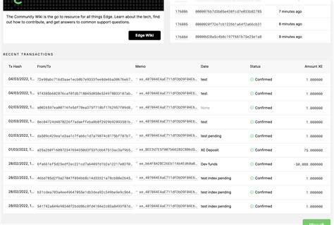 Recent Transactions Table Has Wrong Data Columns · Issue 208 · Edgewallet · Github