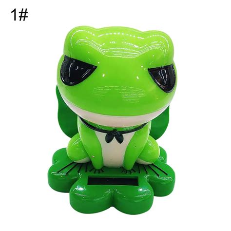 귀여운 만화 개구리 태양 흔들림 머리 인형 자동차 대시 보드 장식 인테리어 장식장식품 Aliexpress