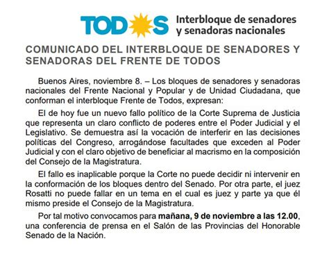 El Kirchnerismo Amenaza Con No Acatar El Fallo De La Corte Suprema Que