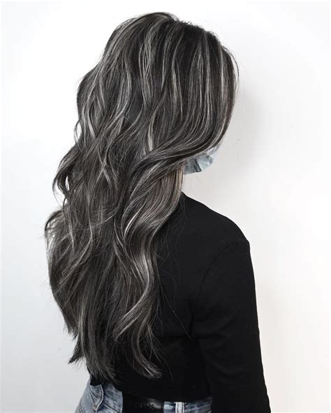 Styles With Flawless Gray Blending For Dark Hair Dark Hair With