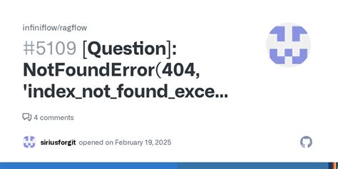 Question Notfounderror404 Indexnotfoundexception No Such