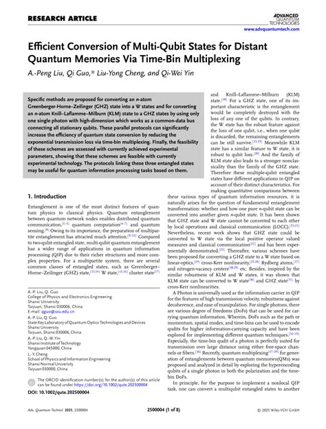Efficient Conversion Of Multi‐qubit States For Distant Quantum Memories