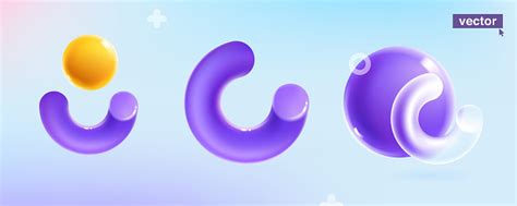 사실적인 3d 로딩 표시기 볼륨 반원 선과 Glassmorphism 스타일의 구 플라스틱 만화 스타일의 인포 그래픽 진행률 표시 줄입니다 3차원 형태에 대한 스톡 벡터 아트