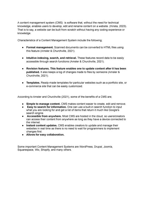 CS 2205 Discussion Forum Unit 5 A Content Management System CMS Is