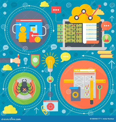 Web Design And Mobile Phone Services Apps Flat Concept Icons For Web Design Web Application