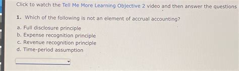 solved click to watch the tell me more learning objective 2