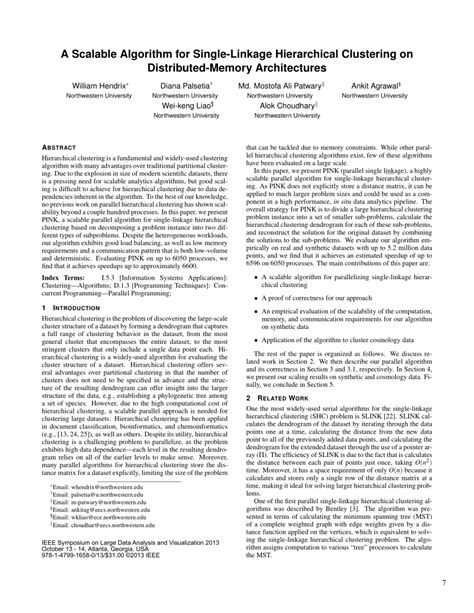 Pdf A Scalable Algorithm For Single Linkage Hierarchical Clustering