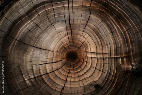 Circular Patterns On A Cross Section Of A Giant And Old Tree Trunk Stock Illustration Adobe Stock
