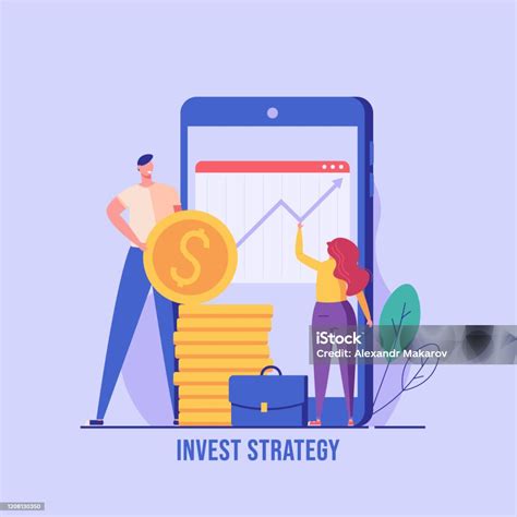 사람들은 돈을 절약 휴대 전화로 금융 차트를 관리하는 여성 Roi 개념 투자 수익률 재무 솔루션 Ui 웹 배너 모바일 앱에 대한 평면 디자인벡터 일러스트레이션 개념에 대한