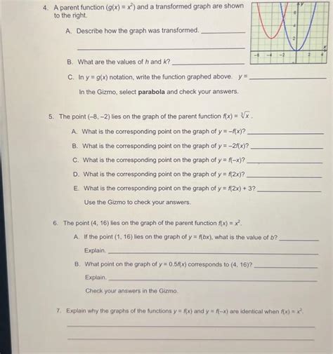 Solved A Parent Function G X X And A Transformed Chegg