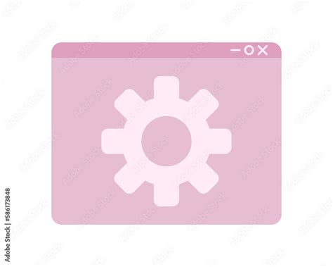 Open Webpage With Settings Semi Flat Color Vector Icon Browser Page