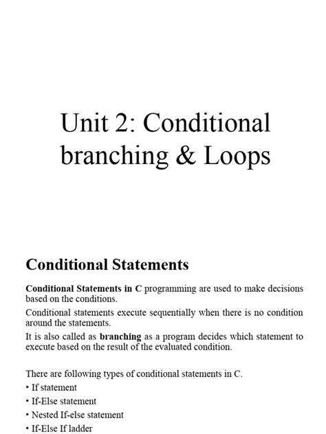 Conditional Branching Loops Download Free Pdf Control Flow Computing